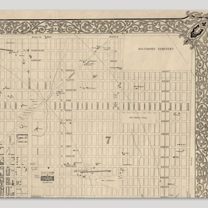Old Baltimore Map Art Print Set, Maryland, 1851, Archival Reproduction ...
