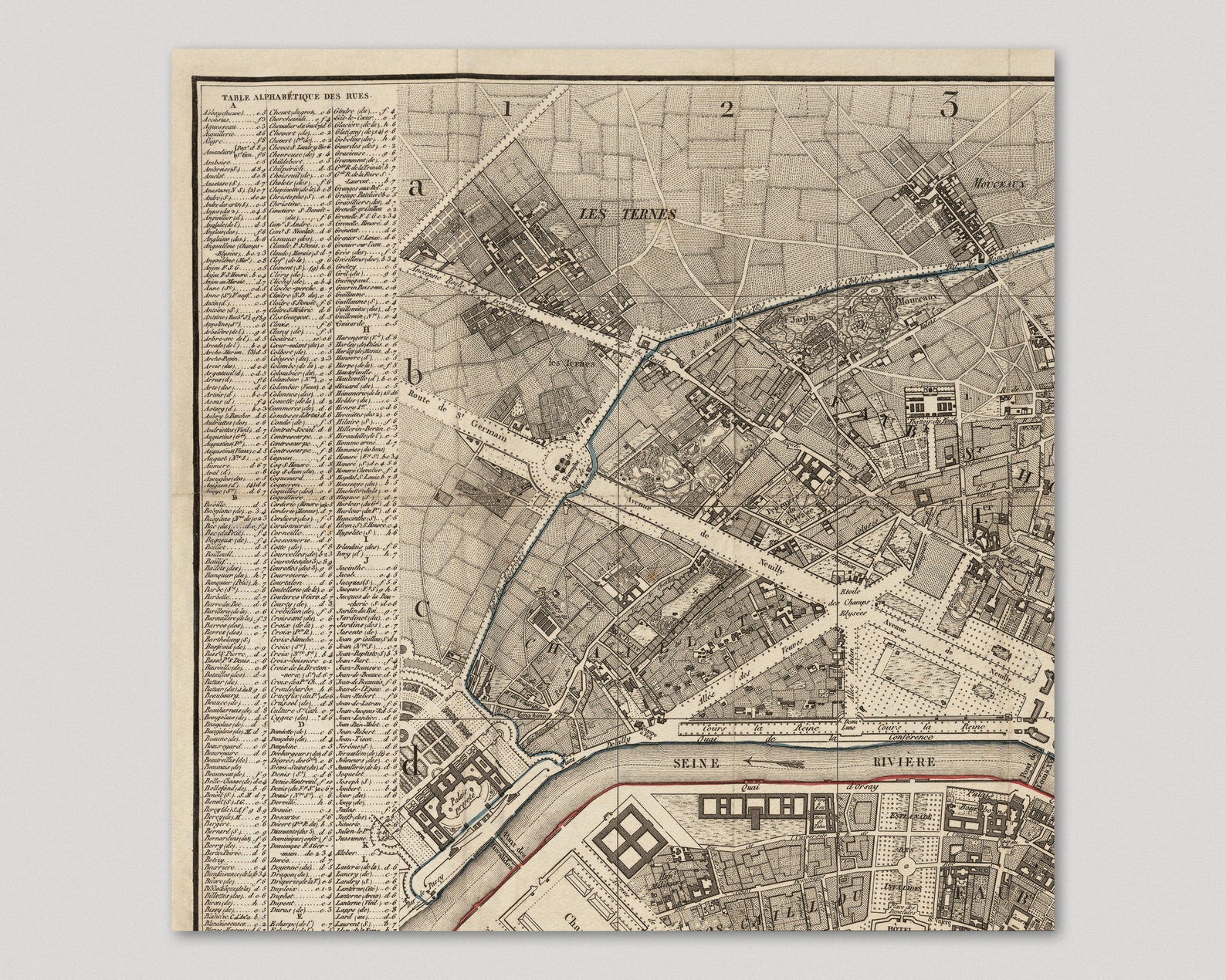 Old Paris Map Art Print Set 1823 Archival Reproduction Set | Etsy