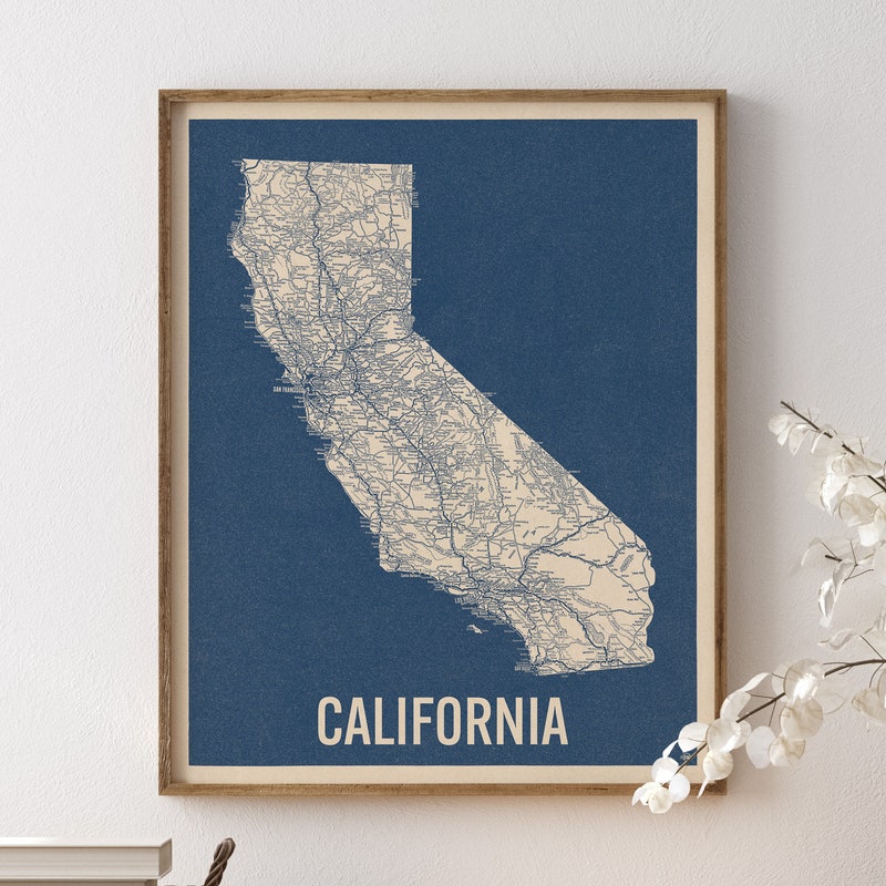 Framed California Map - Etsy
