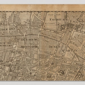 Old Paris Map Art Print Set, 1717, Archival Reproduction, Set of 9 ...