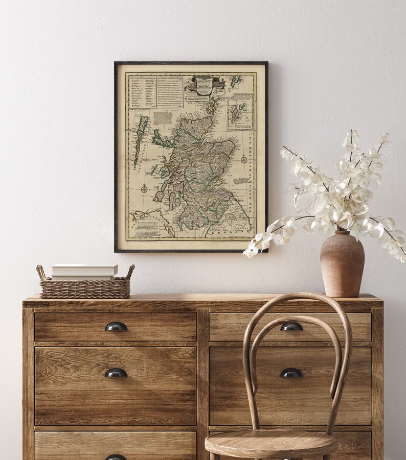 Old Scotland Map Art Print 1752 Archival Reproduction | Etsy