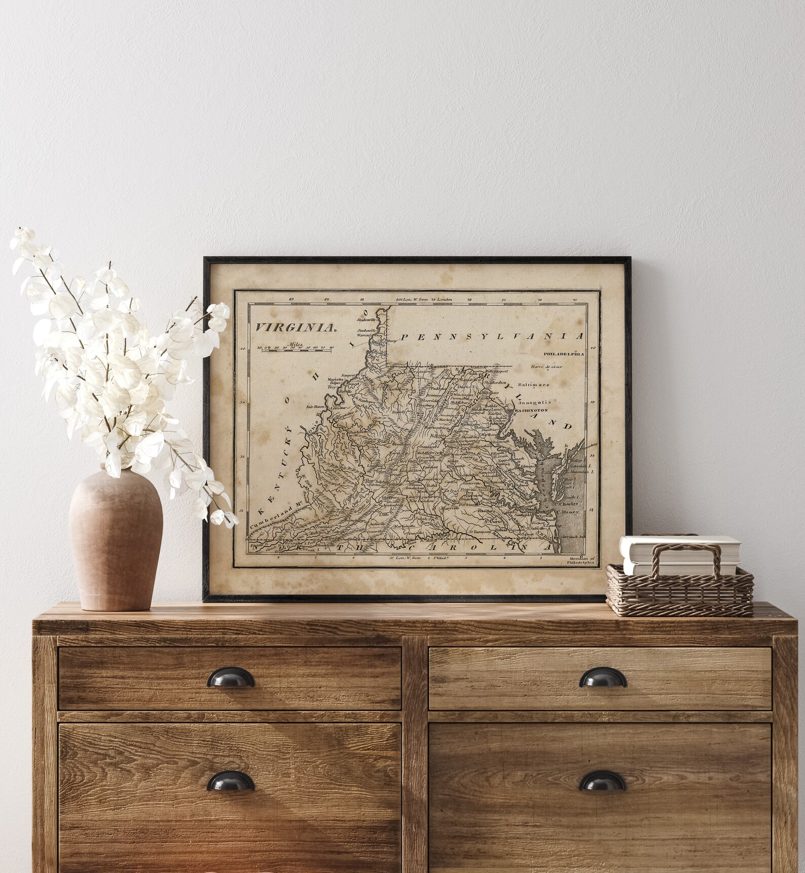 Old Virginia and West Virginia Map Art Print 1816 Archival | Etsy