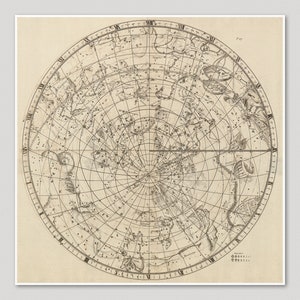 Old Constellation Map Art Print Set, 1729, Archival Reproduction, Set ...