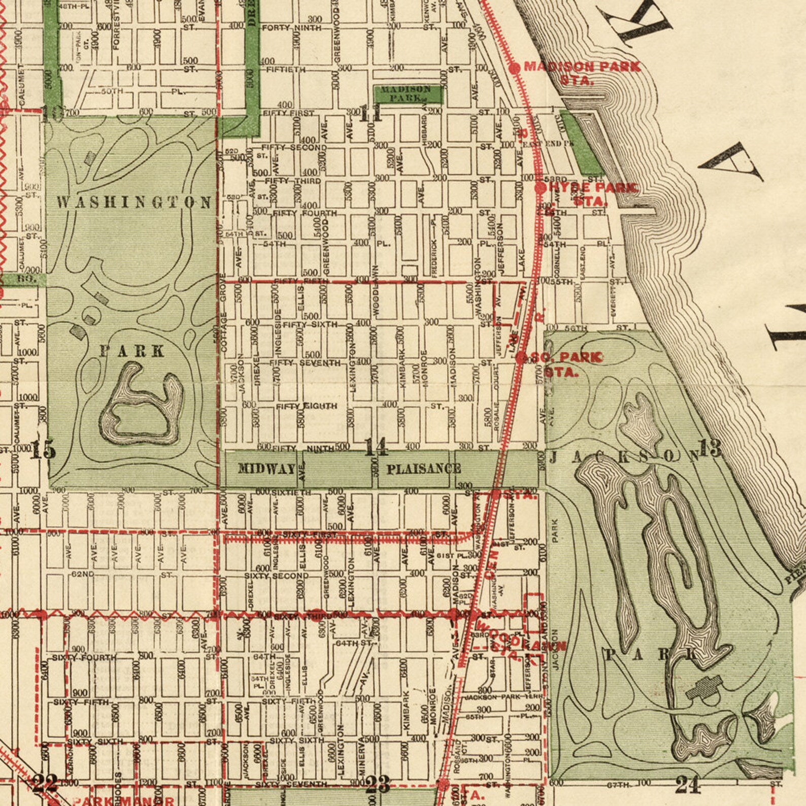 Old Chicago Map Art Print Set 1906 Antique Map Archival | Etsy