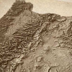 Oregon Relief Map Art Print, Sepia, Vintage Style, Unframed - Etsy