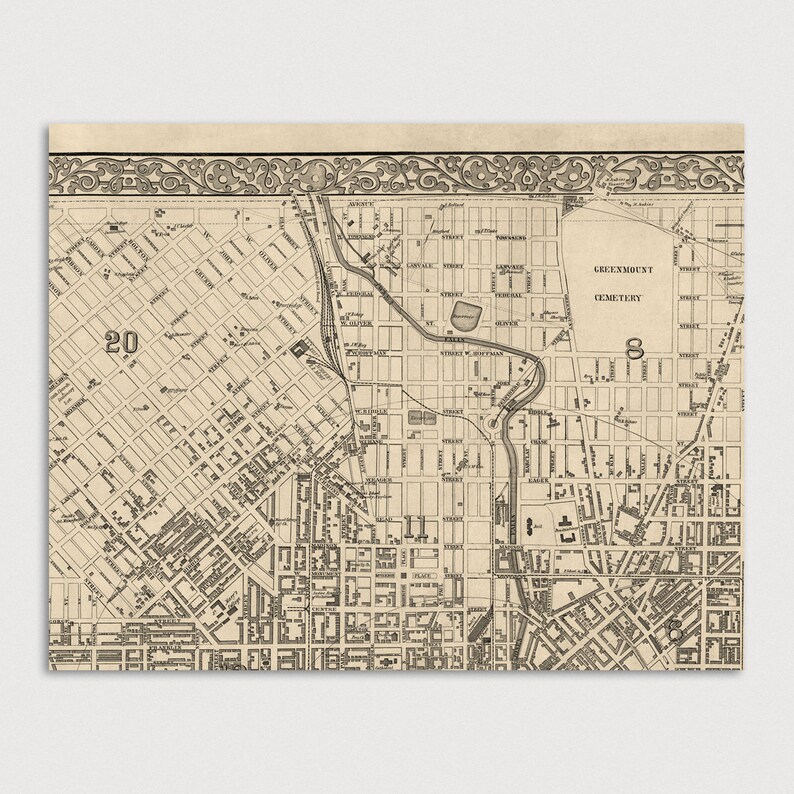 Old Baltimore Map Art Print Set Maryland 1851 Antique Map | Etsy