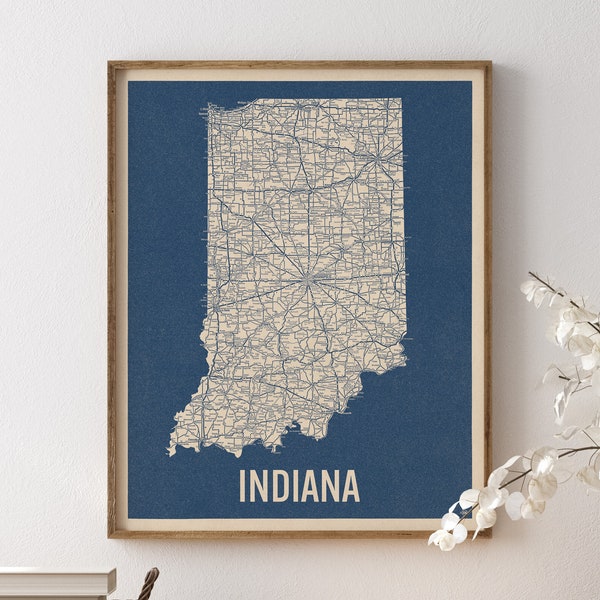 Indiana Map - Etsy