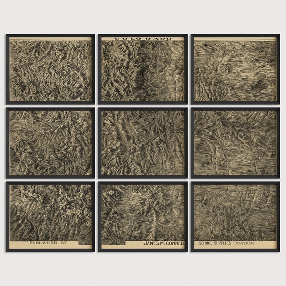 Old Colorado Map Art Print Set 1894 Antique Map Archival | Etsy