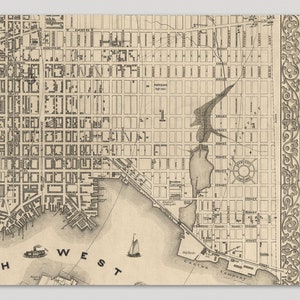 Old Baltimore Map Art Print Set, Maryland, 1851, Archival Reproduction ...