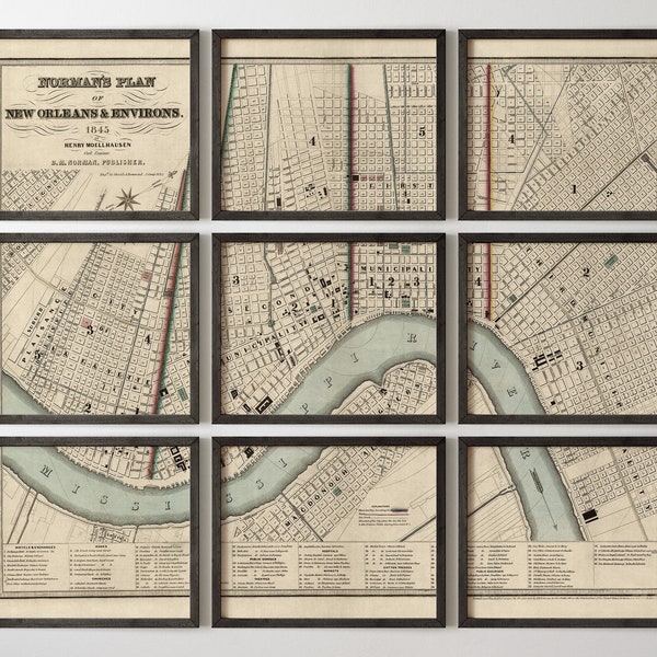 Antique Map of New Orleans - Etsy