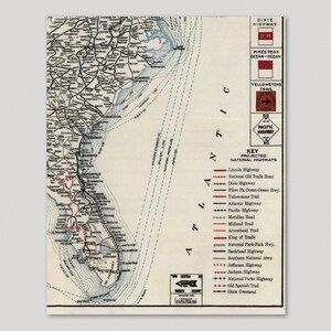 Old United States Highway Map Art Print Set 1918 Archival - Etsy
