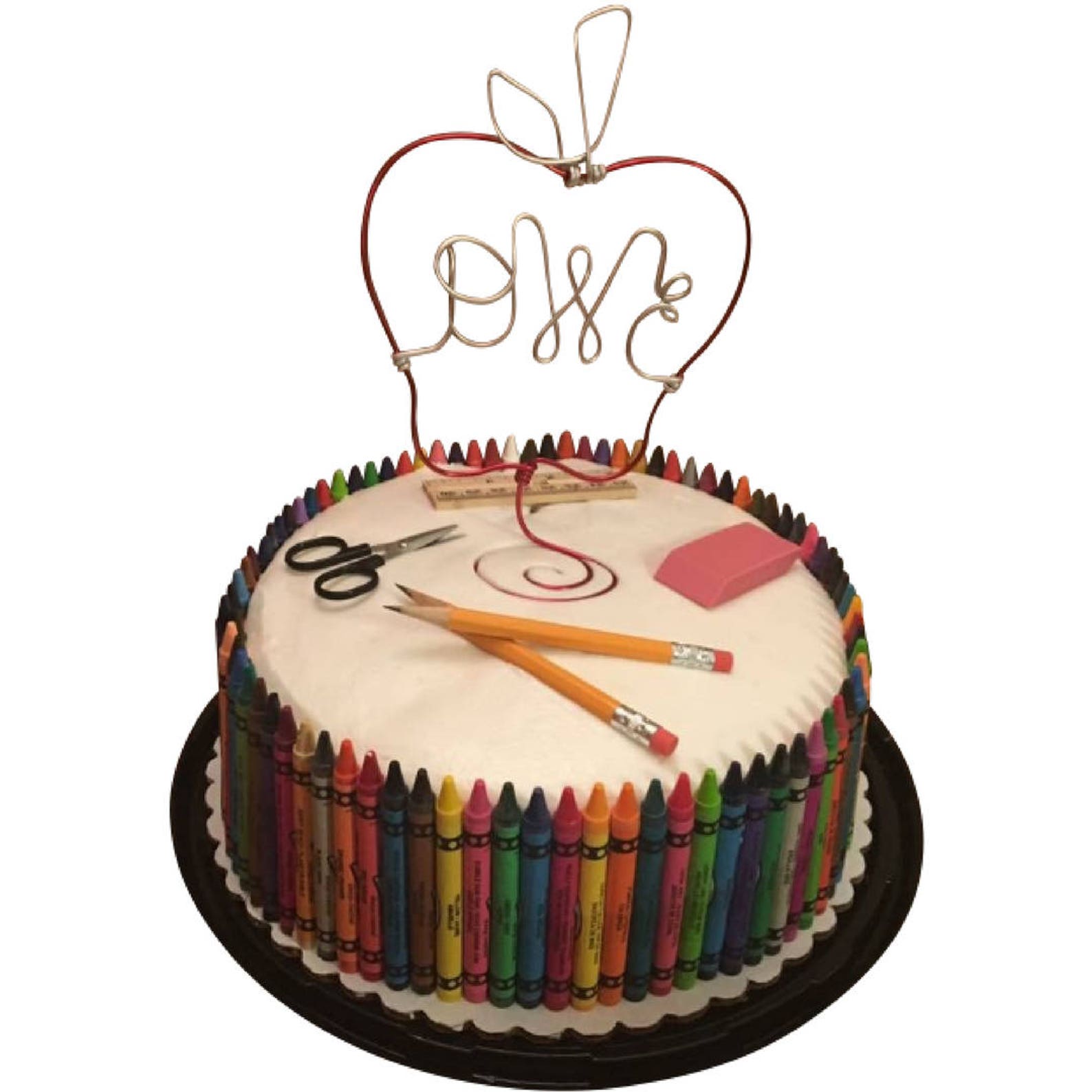 Apple Cake Topper, Personalized Cake Topper, Teacher's Gift, Teacher ...