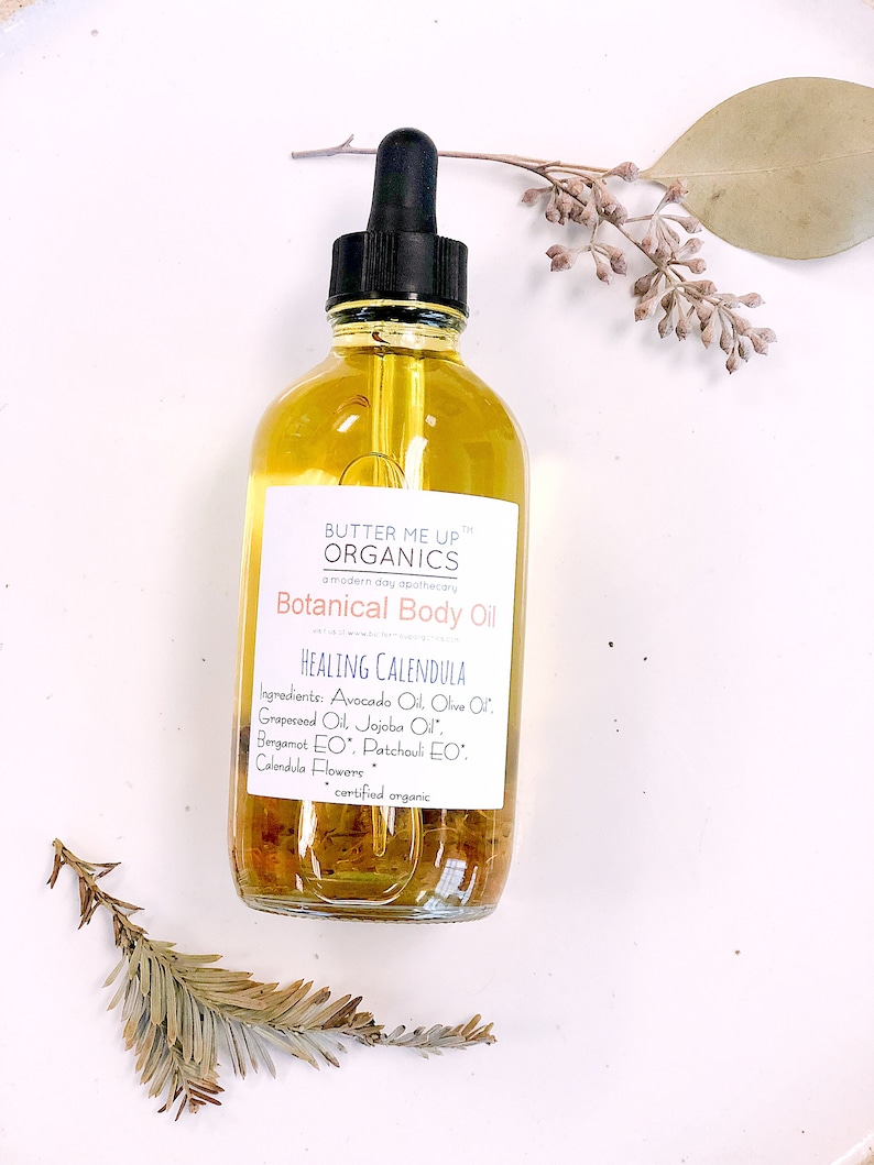 Organic Healing Calendula Body Oil / Botanical Body Oil / | Etsy
