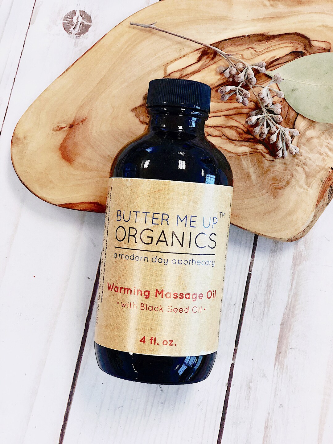 Organic Warming Massage Oil / Therapeutic / Glass Bottle / Muscle Ache ...