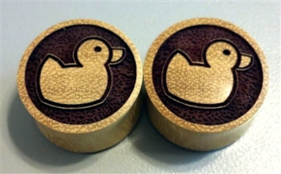 Custom Handmade Organic "rubber Ducky" Wood Plugs - You Choose Wood ...