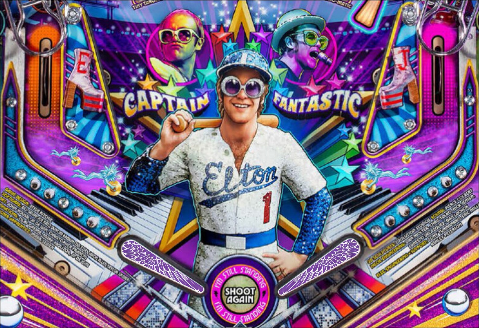 Diamond Wings Flipper Bat Toppers for Jersey Jack's Elton John Pinball ...