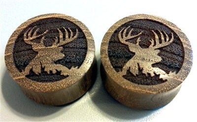 Custom Handmade Organic "trophy Buck" Wood Plugs - You Choose Wood Type ...