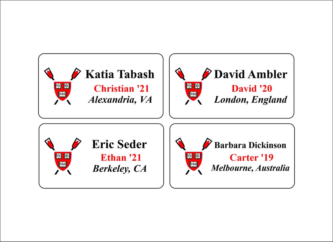 PRIVATE LISTING - Harvard Rowing Custom Name Badges - Etsy