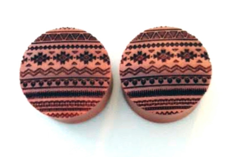 Custom Handmade Organic aztec Wood Plugs You | Etsy