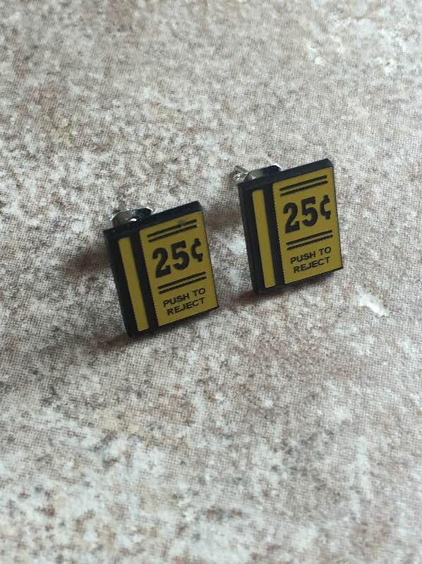 Handmade Quarter Insert Arcade Coin-op Earrings (nickel Plated Studs ...