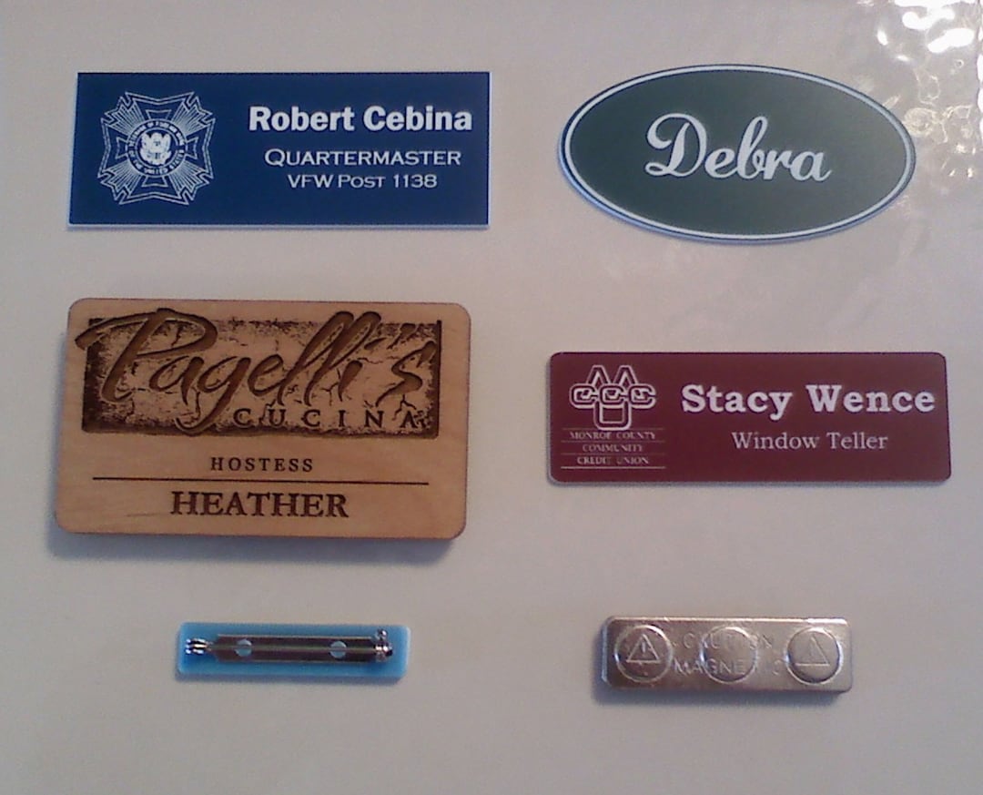Custom Personalized Engraved Name Badges - Name Tags - MADE TO ORDER - Etsy