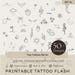 50 Tiny Tattoo Designs Sheet #1: Printable Flash Sheet (JPG, PDF, PNG ...