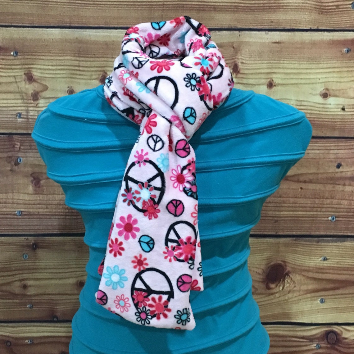 Pink Peace Minky Scarf/minky Scarf/relay for Life - Etsy