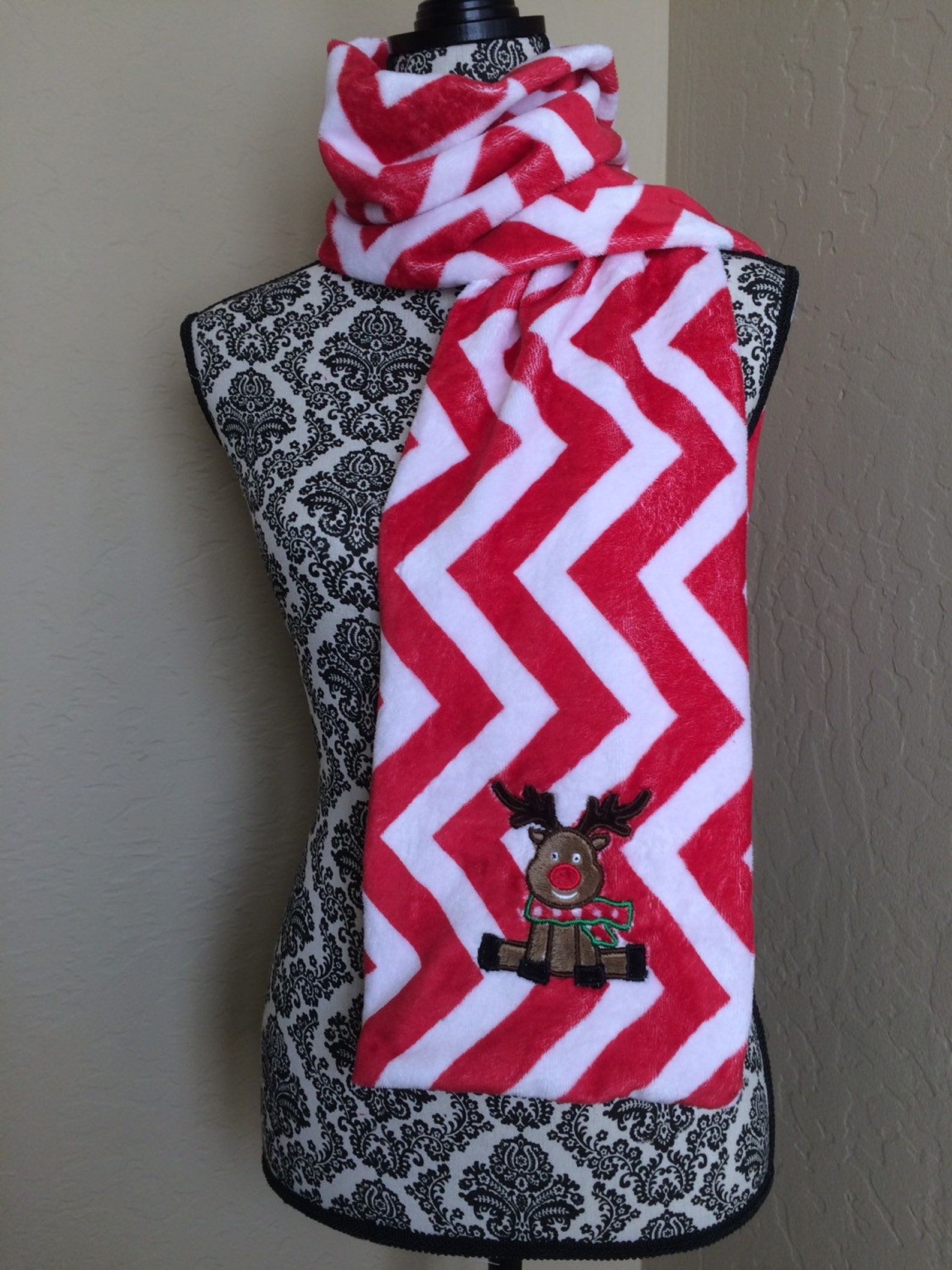 Reindeer Minky Scarf/Minky Scarf/Faux Fur/Christmas | Etsy