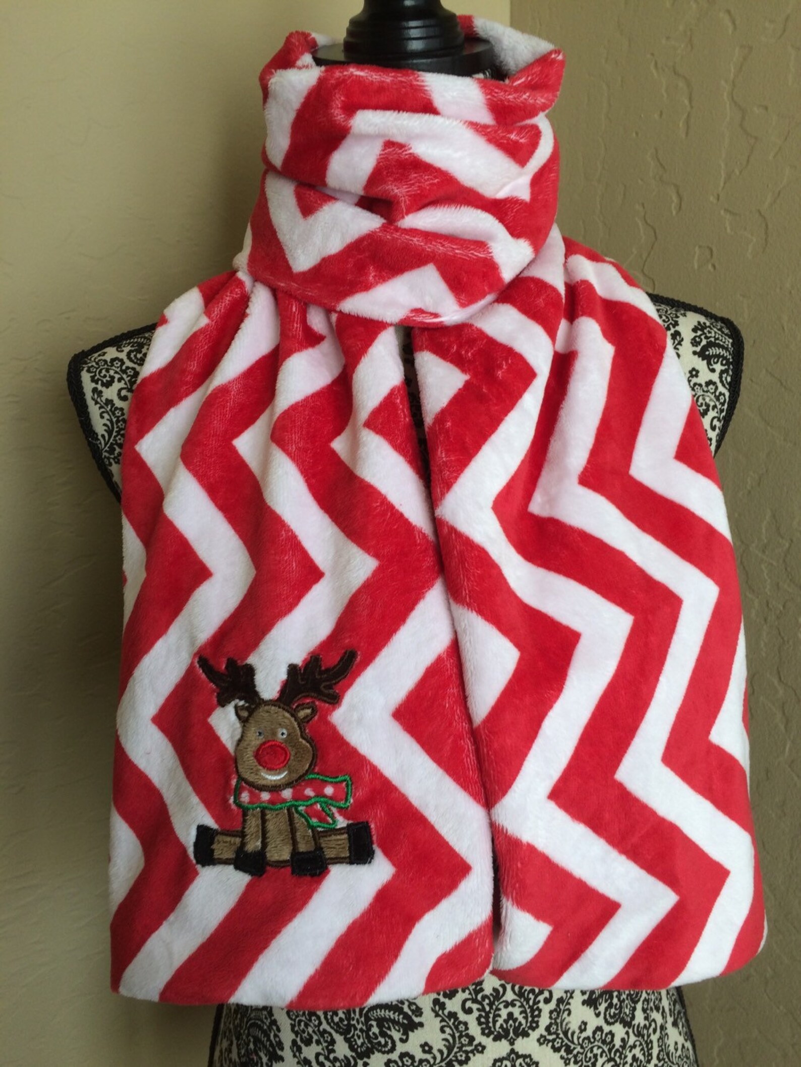 Reindeer Minky Scarf/Minky Scarf/Faux Fur/Christmas | Etsy