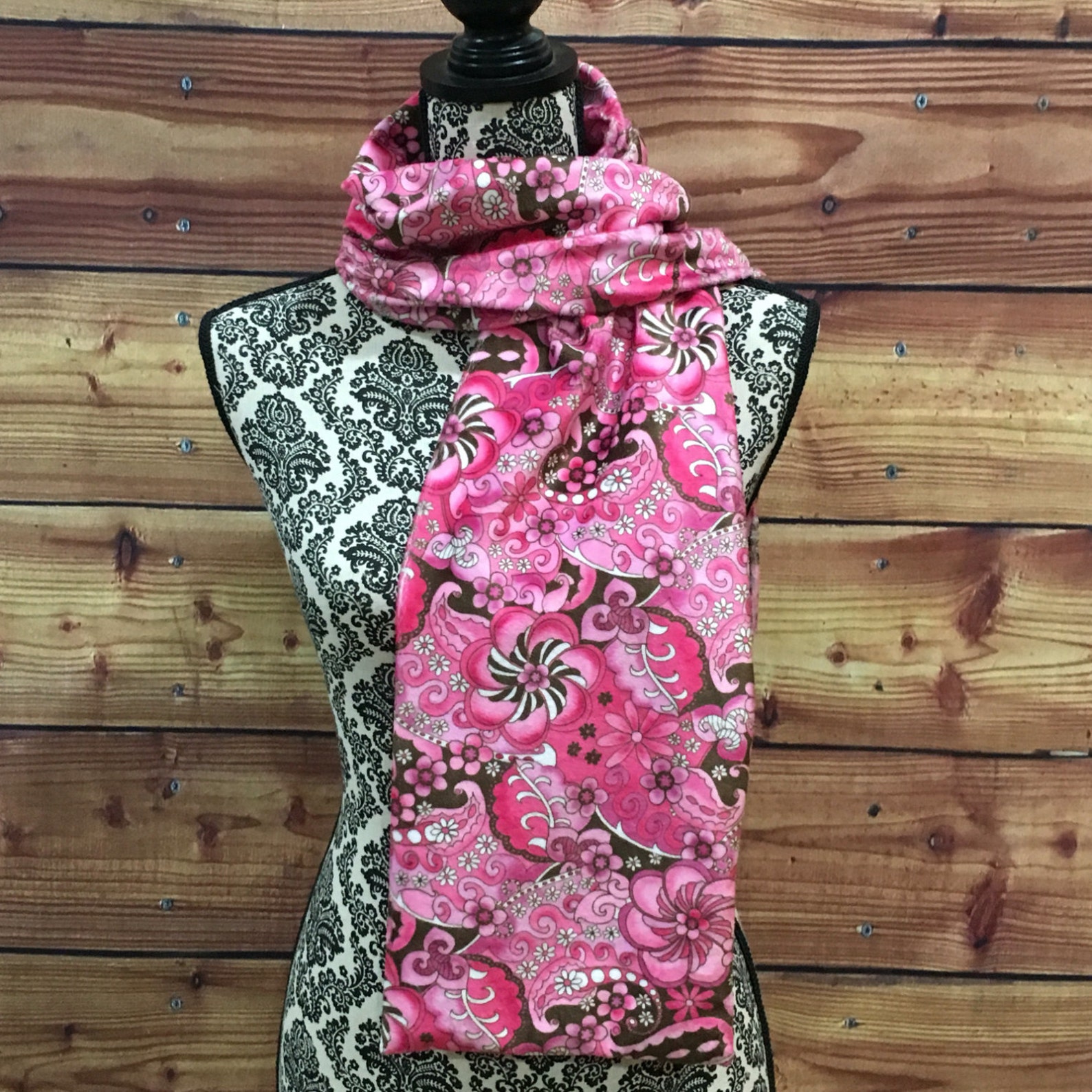 Pink and Chocolate Minky Scarf/minky Scarf/relay for - Etsy