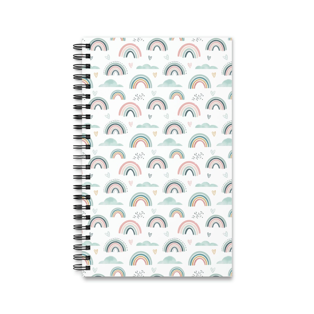 Boho Rainbow Notebook | 4 Variations: Blank, Lined, Dotted, and Task ...