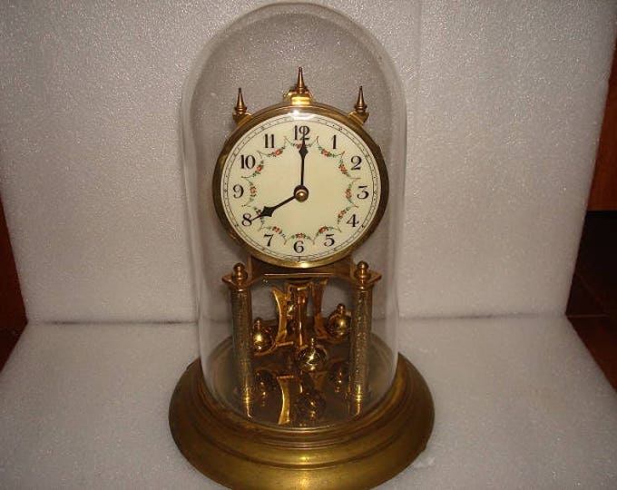Vintage Forestville Anniversary Dome Mantel Clock With Porcelain Face ...