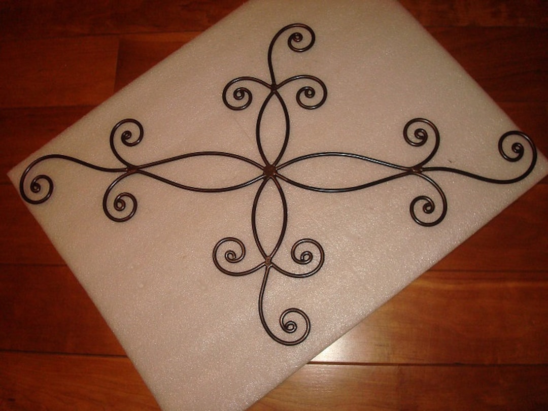 Large Curled Wrought Iron Metal Wall Decor 30" Long 19" Tall - Etsy