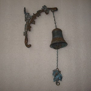 Beautiful Unique Style Heavy Brass Bell With Blue Distressed Look Leaf ...