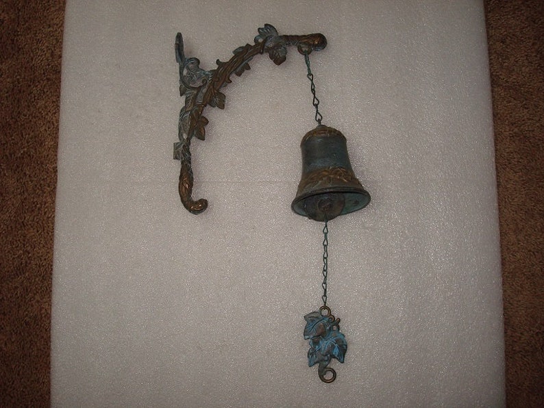 Beautiful Unique Style Heavy Brass Bell With Blue Distressed - Etsy