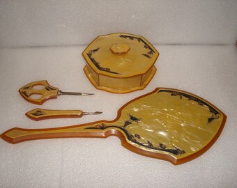 Bakelite Vanity Set - Etsy
