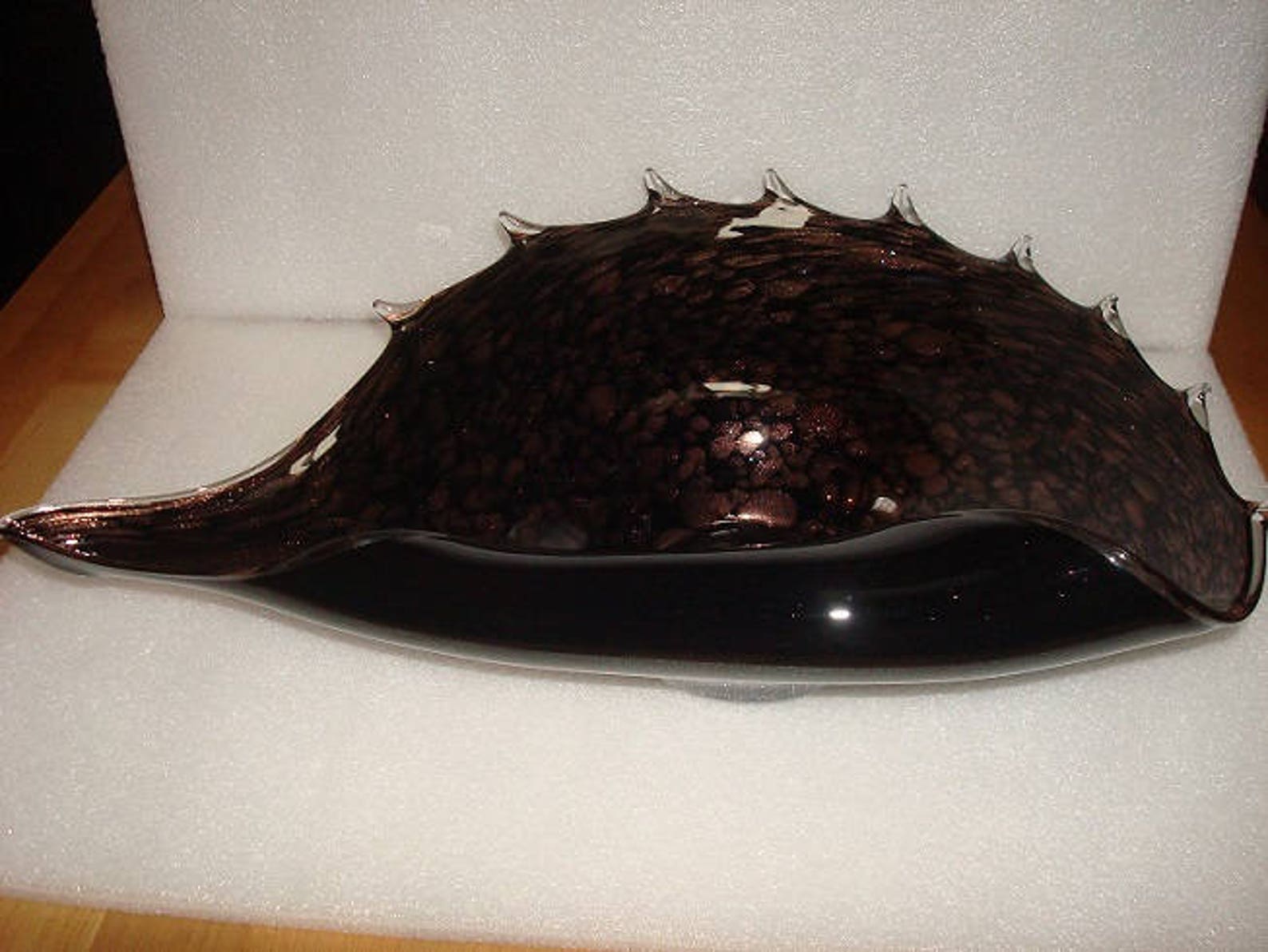 Large Rare Unique Conch Shell Style Art Glass Bowl / Dish With | Etsy