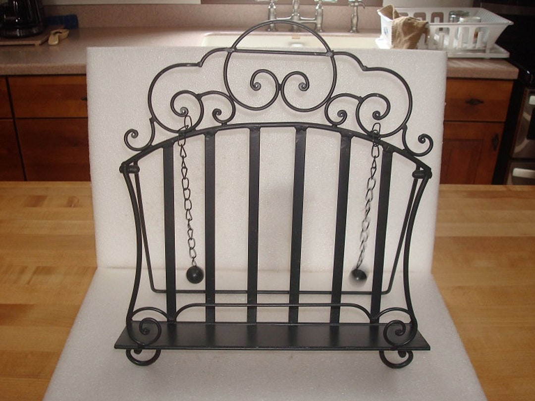Wrought Iron Metal Cookbook Easel / Cookbook Holder / Book Holder With ...