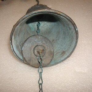Beautiful Unique Style Heavy Brass Bell With Blue Distressed Look Leaf ...