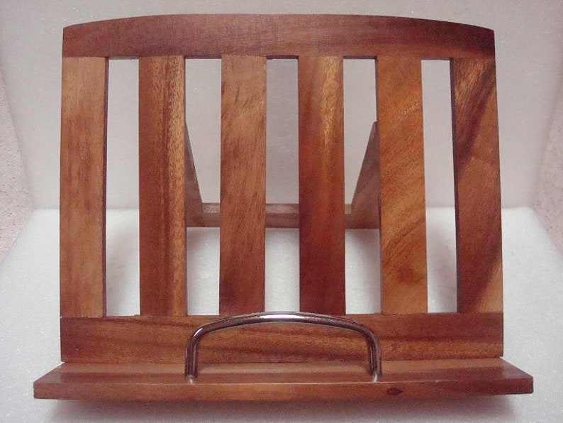 Vintage Acacia Wood Cookbook Holder Collapsible / Cookbook | Etsy