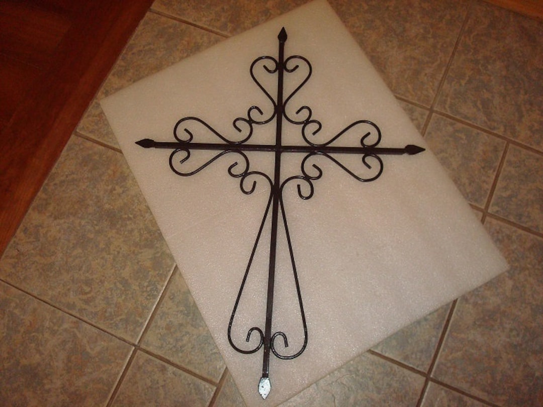 Large Heavy Black Wrought Iron Gothic Style Wall Cross / Wall - Etsy