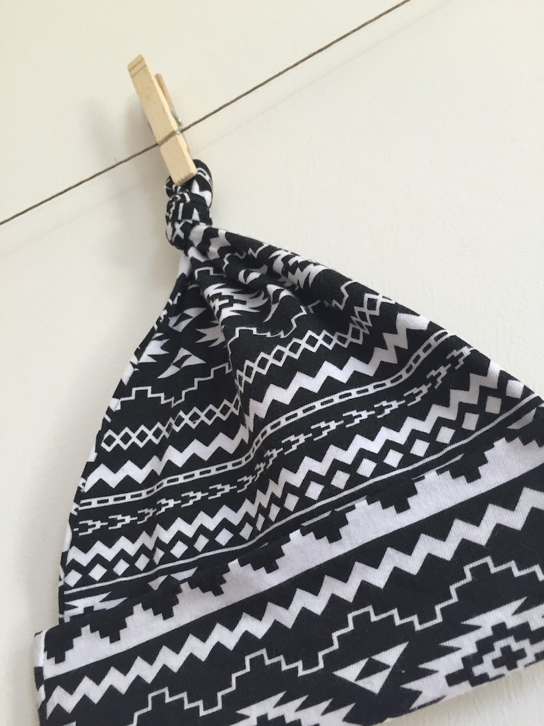 Baby Infant Newborn Top Knot Tribal Beanie // Newborn Hat // - Etsy