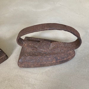 Antique Cast Iron Clothes Iron Set of 2 Early Primitives Rustic Decor ...