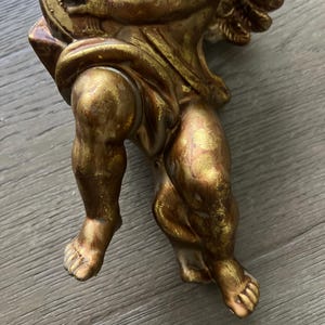 Musical Cherub Decor Winged Cherub Angels Vintage Blow Mold Gold Cherub ...