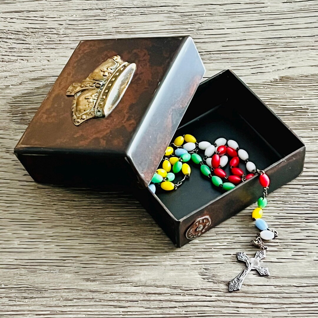 Rare Jan Barboglio House Blessing Box Gold Crown Motif on Top Hand ...