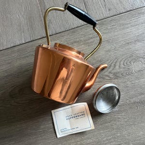 Vintage TAGUS Portugal Copper Tea Kettle Swan Spout Copperteapot Coffee ...