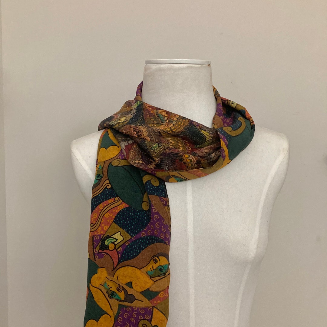 Unique 100% Silk Scarf Artist Gail Mackenzie 55 Artsy - Etsy