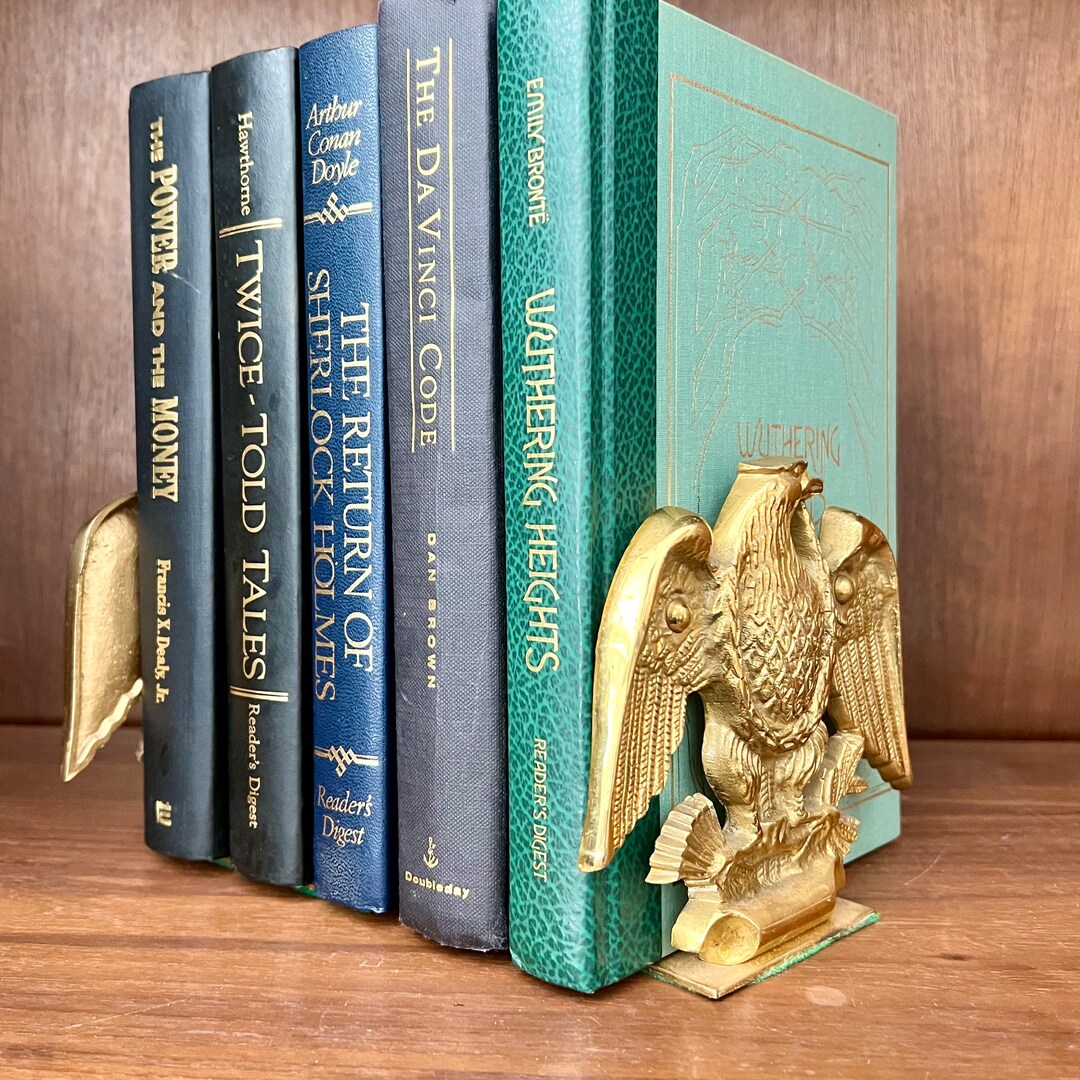 Vintage Bald Eagle Bookends Solid Brass Bald Eagle Bookends Antique ...