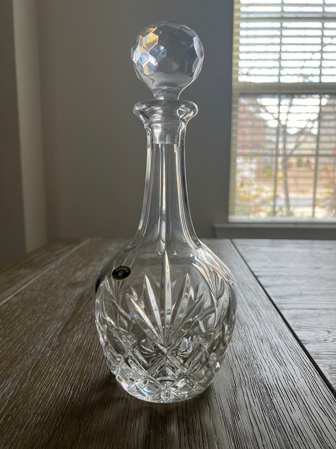 Vintage Bohemia Decanter Heavy Crystal 800ml Liquor Decanter Round ...