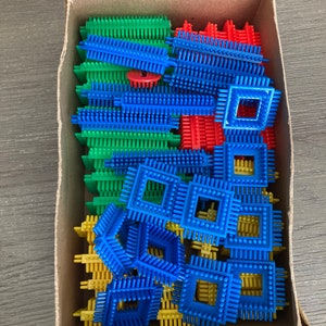 Vintage 1976 Playskool Bristle Blocks: 48-piece Collectible Toy Set - Etsy